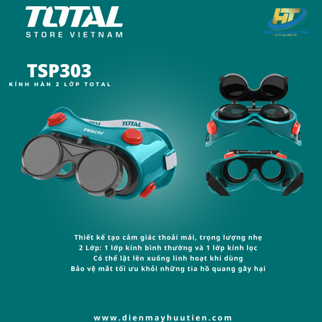 Kính hàn 2 lớp trắng đen TOTAL TSP303 | Shopee Việt Nam