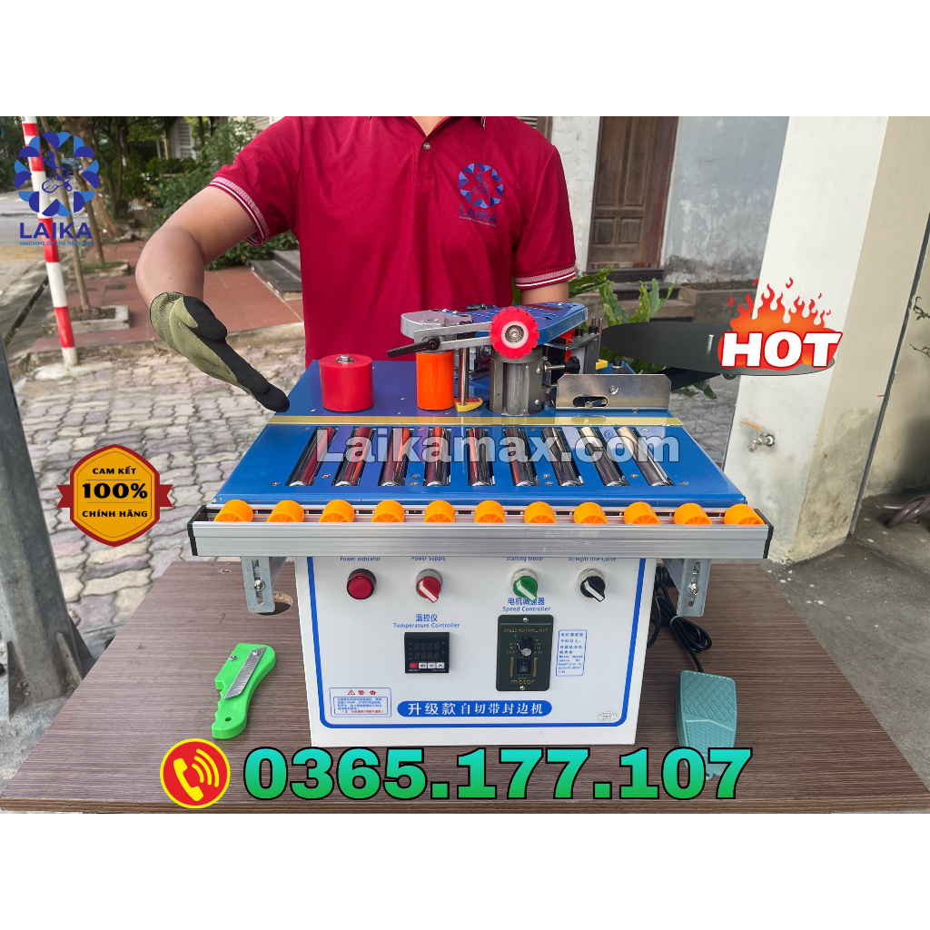Máy dán cạnh 2 chức năng mini dw550 có 3 chế độ dán thẳng, dán cong ...