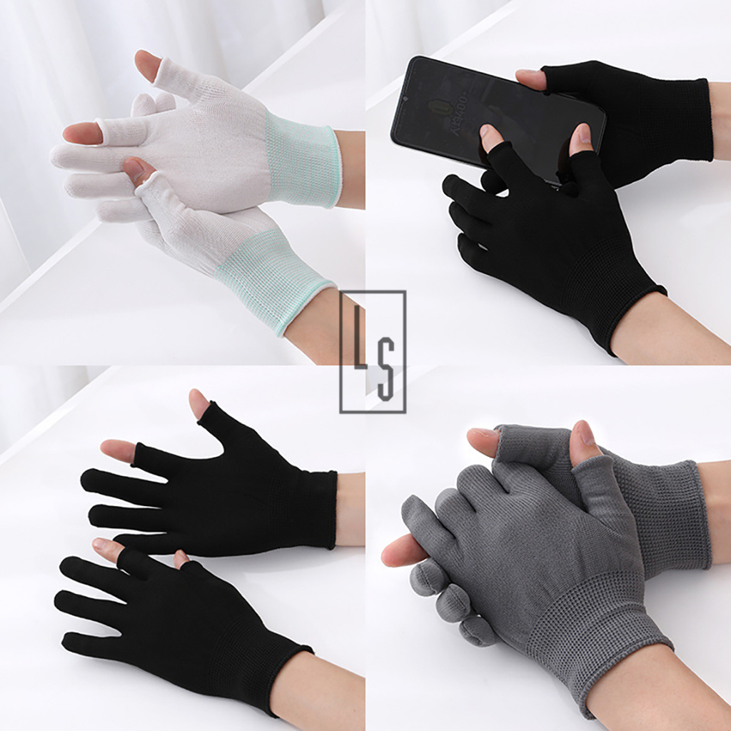 Găng Tay Bảo Hộ Hở 2 Ngón - Bao Tay Vải Mỏng Cụt 2 Ngón | Shopee Việt Nam