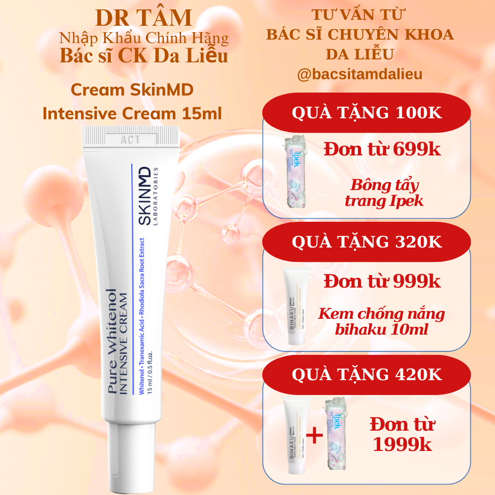 KEM TRẮNG DA MỜ THÂM SẠM NÁM SKIN MD SKINMD PURE WHITENOL INTENSIVE ...