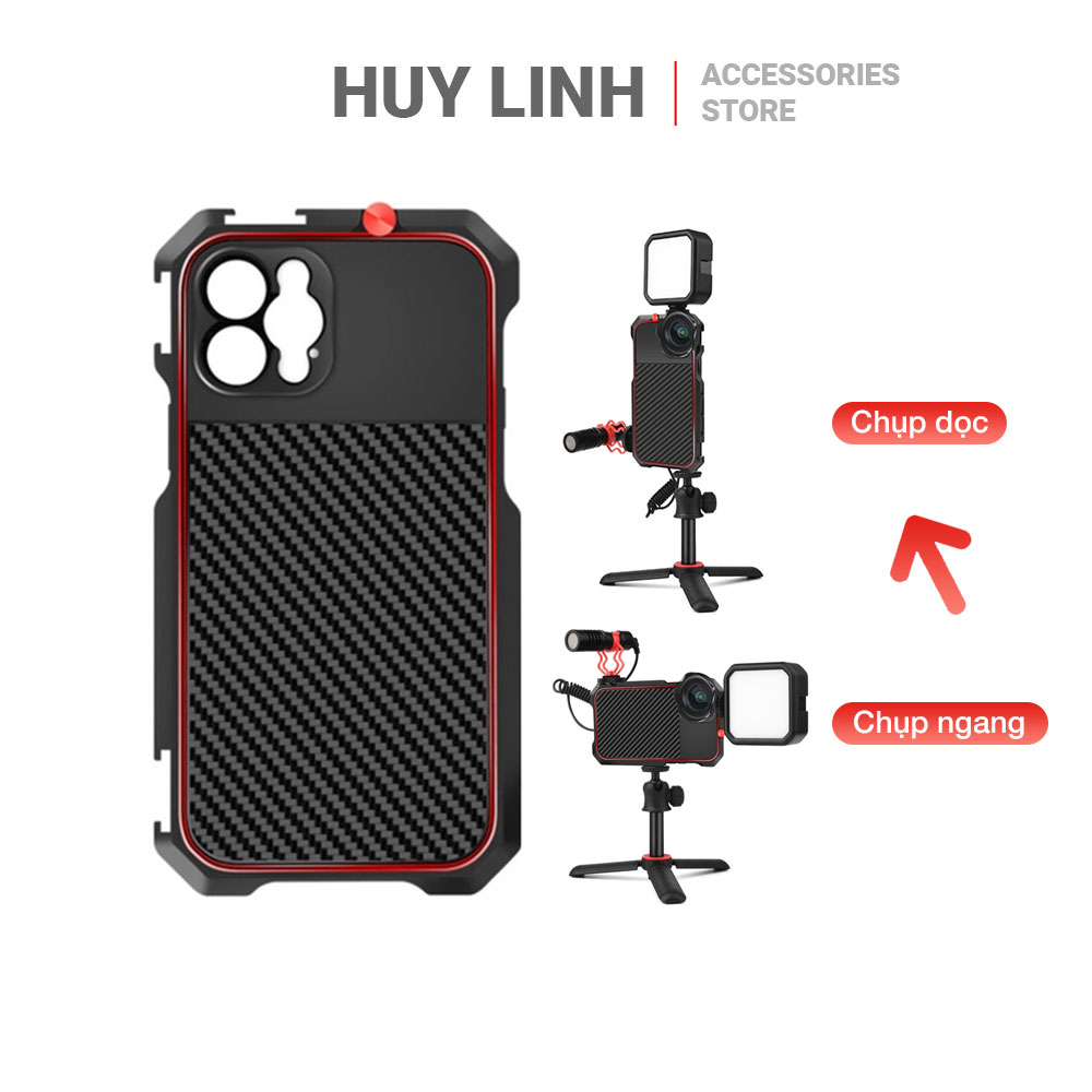 Bộ khung rig case gắn lens cho điện thoại chân ren 17mm base tùy chọn ...