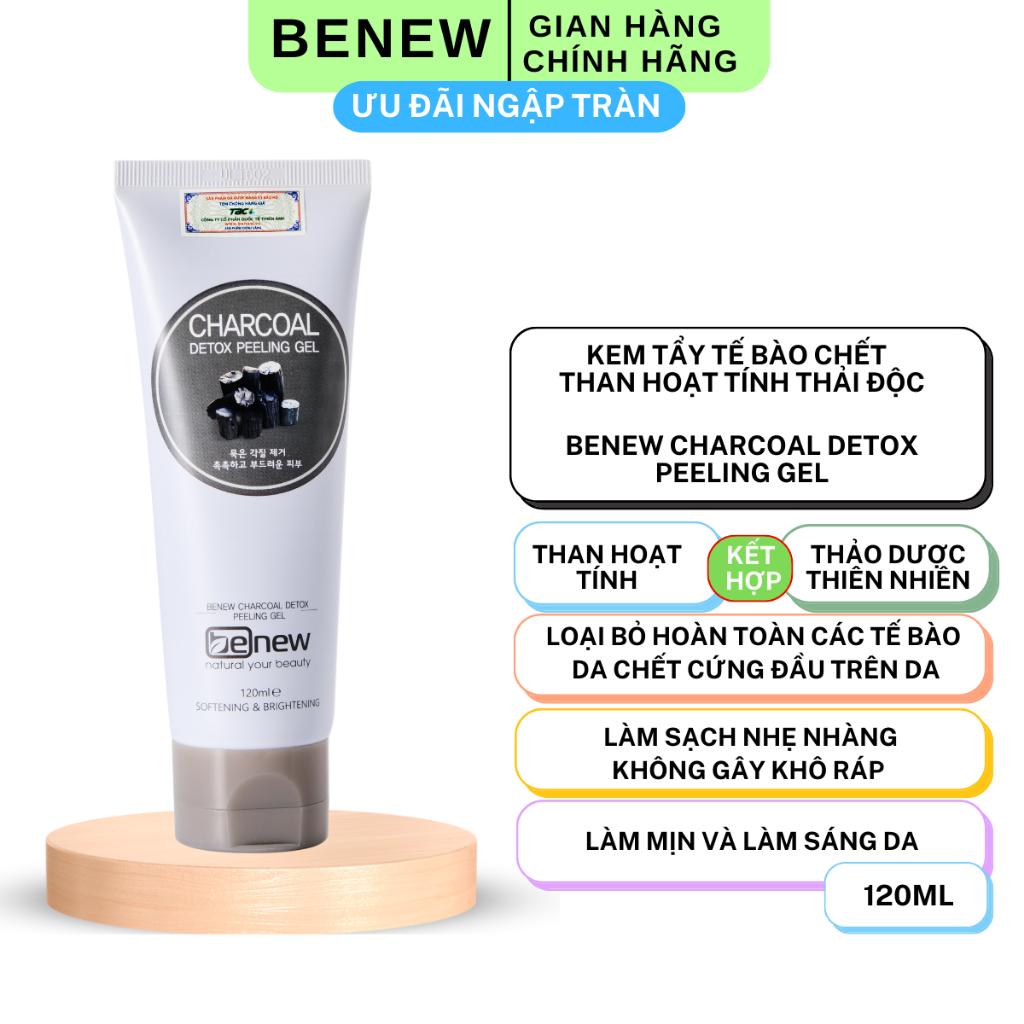 BENEW Kem tẩy tế bào chết than hoạt tính thải độc làm trắng da - BENEW ...