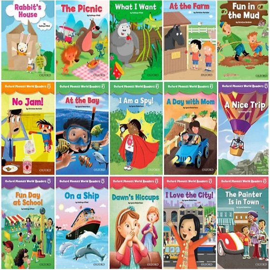 Sách - Oxford Phonics World Readers - Trọn bộ 15 cuốn + File Mp3 | Shopee Việt Nam