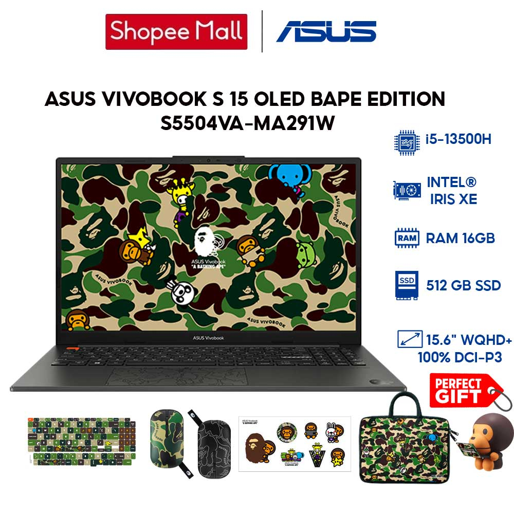 Laptop ASUS VivoBook S 15 OLED BAPE Edition S5504VA-MA291W i5-13500H ...
