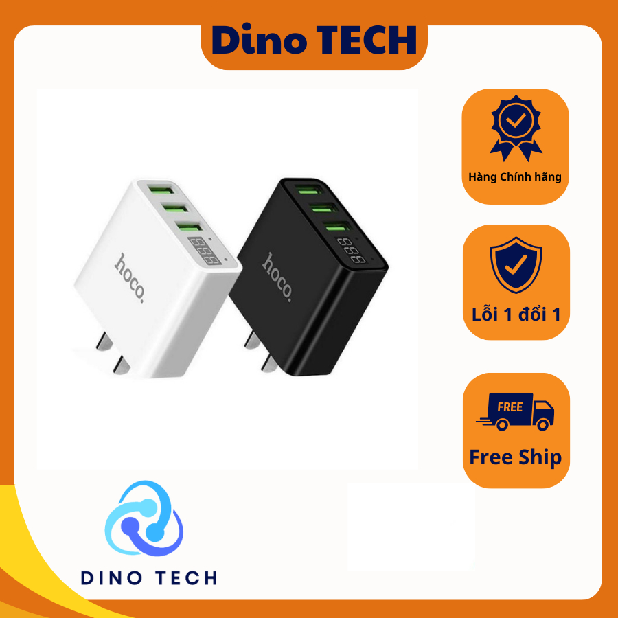 Củ Sạc Nhanh 3 Cổng USB , Màn Hình LED Chính Hãng HOCO C15. Củ Sạc Hoco ...