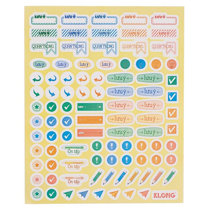 Bộ nhãn dán học tập, dán phân trang Tab Sticker MS 721, Study Sticker MS 720, KLONG | Shopee ...