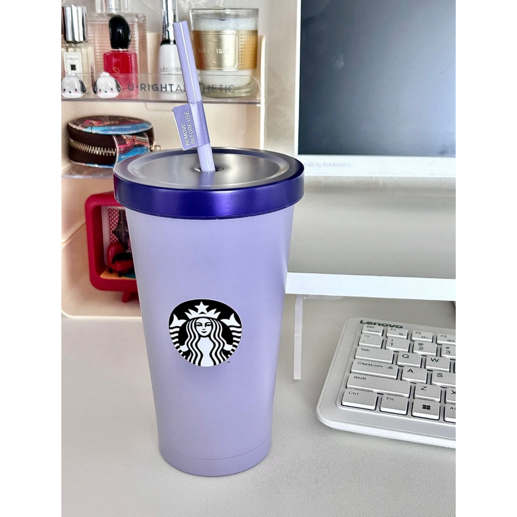 [ Sẵn Chính Hãng ] Ly Starbucks Giữ Nhiệt Có Nút Chống Tràn Màu Tím ...