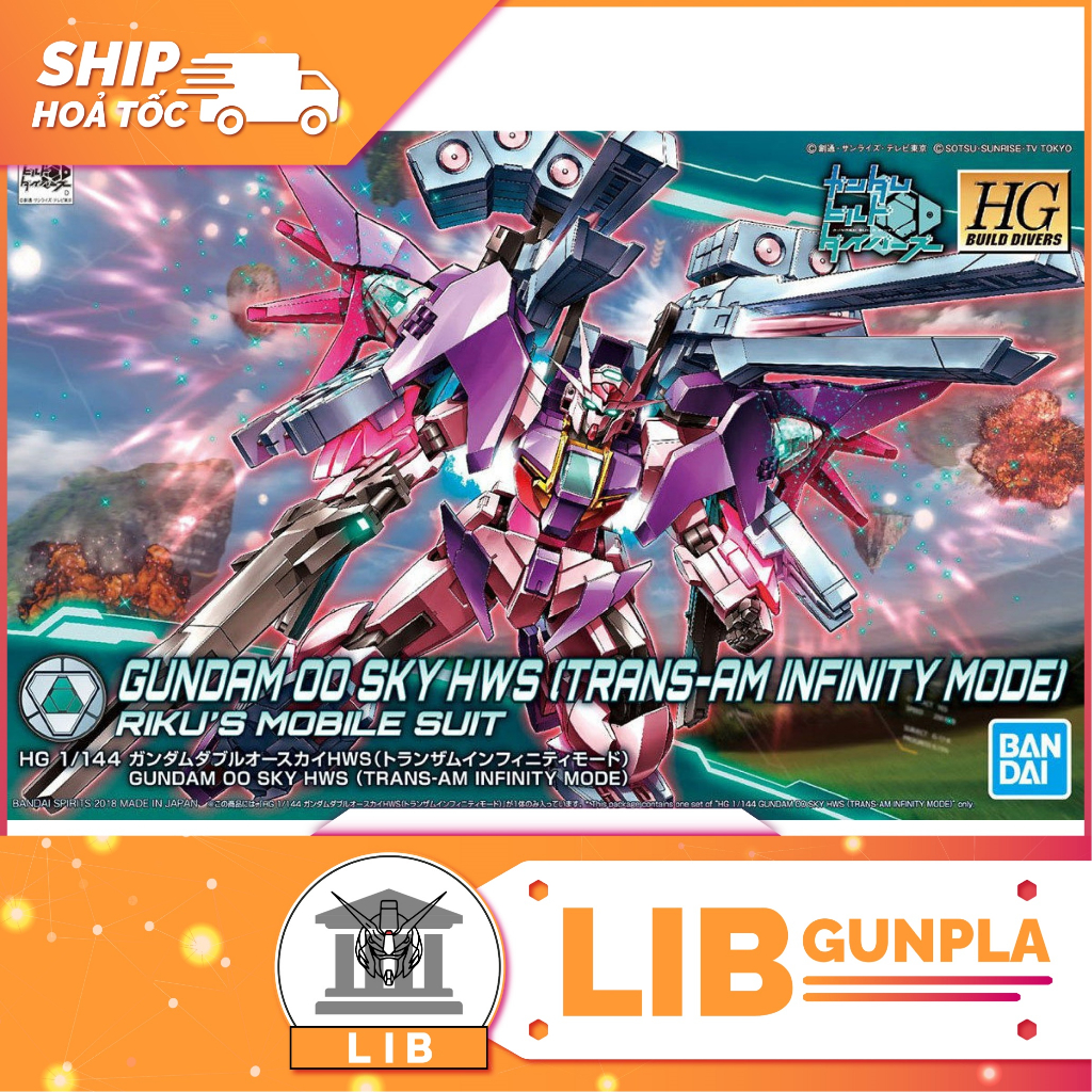 Mô hình lắp ráp Gundam HG BD Gundam 00 Sky HWS - Trans Arm Infinity ...