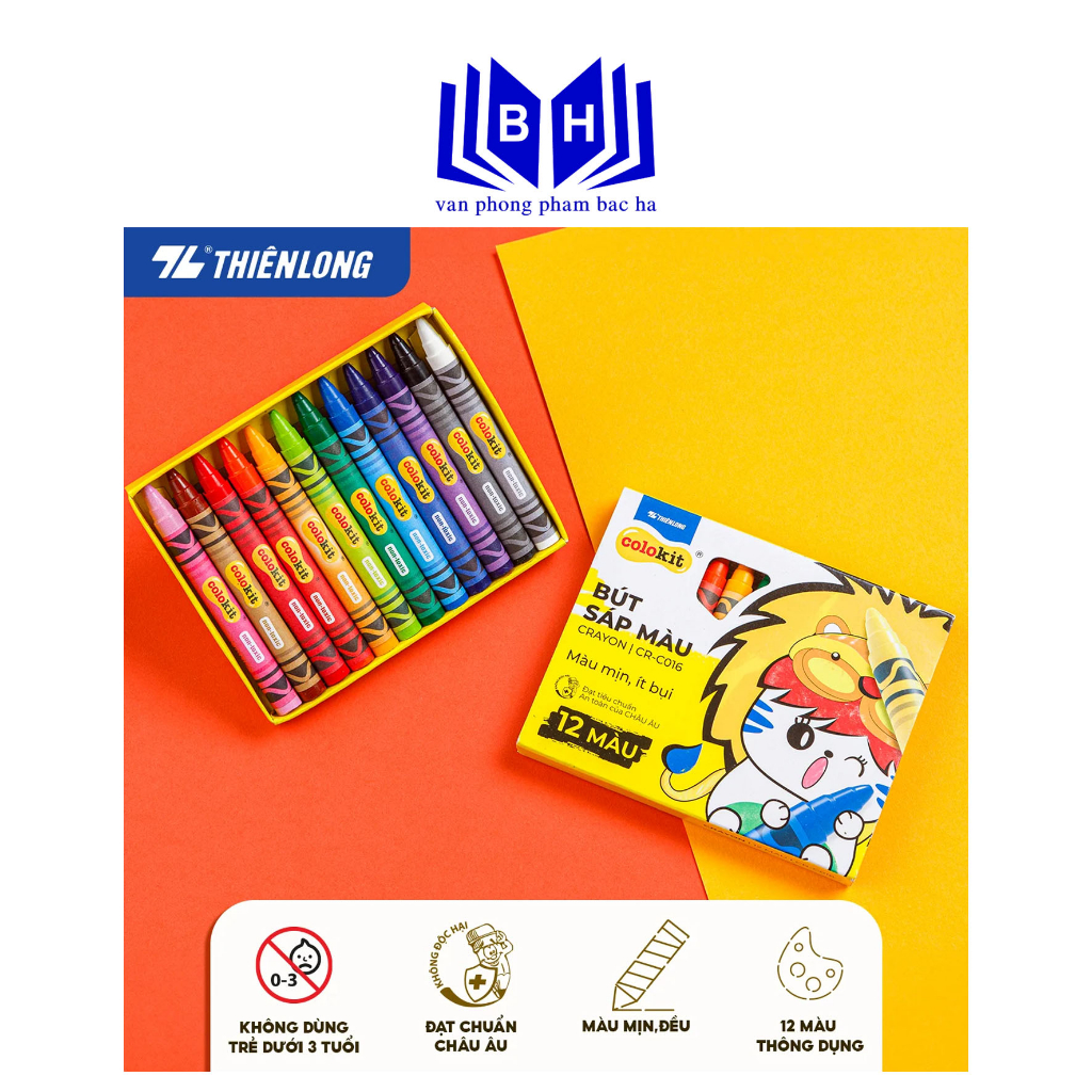 Bút Sáp màu Thiên Long CR-C016 - 12 màu | Shopee Việt Nam