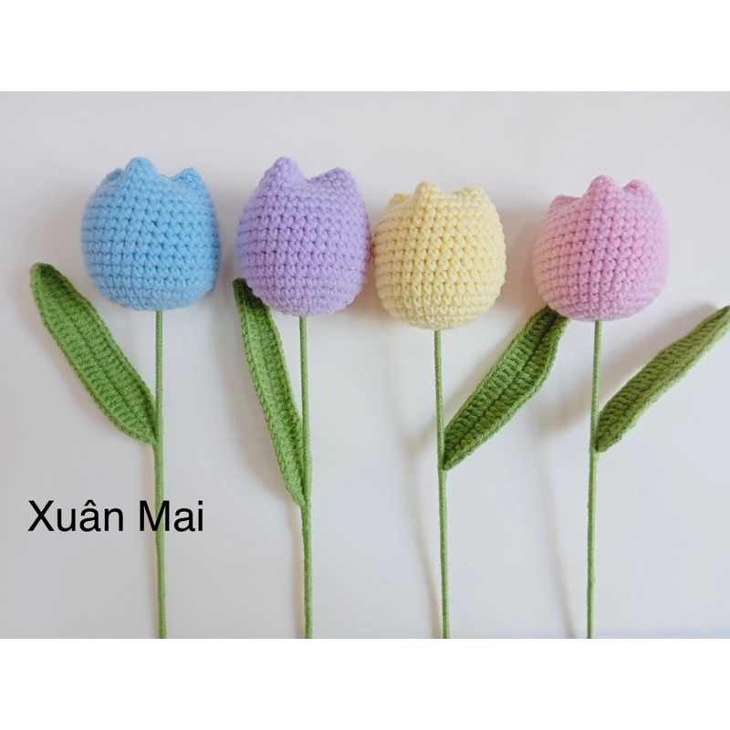 Hoa tulip len handmade dễ thương, ú nu | Shopee Việt Nam