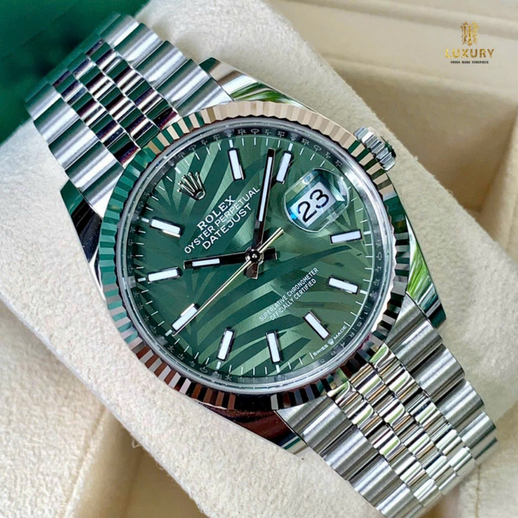 [Tặng Bô Hộp]Đồng hồ nam Rolex DateJust 38mm - 40mm mặt lá cọ máy ...