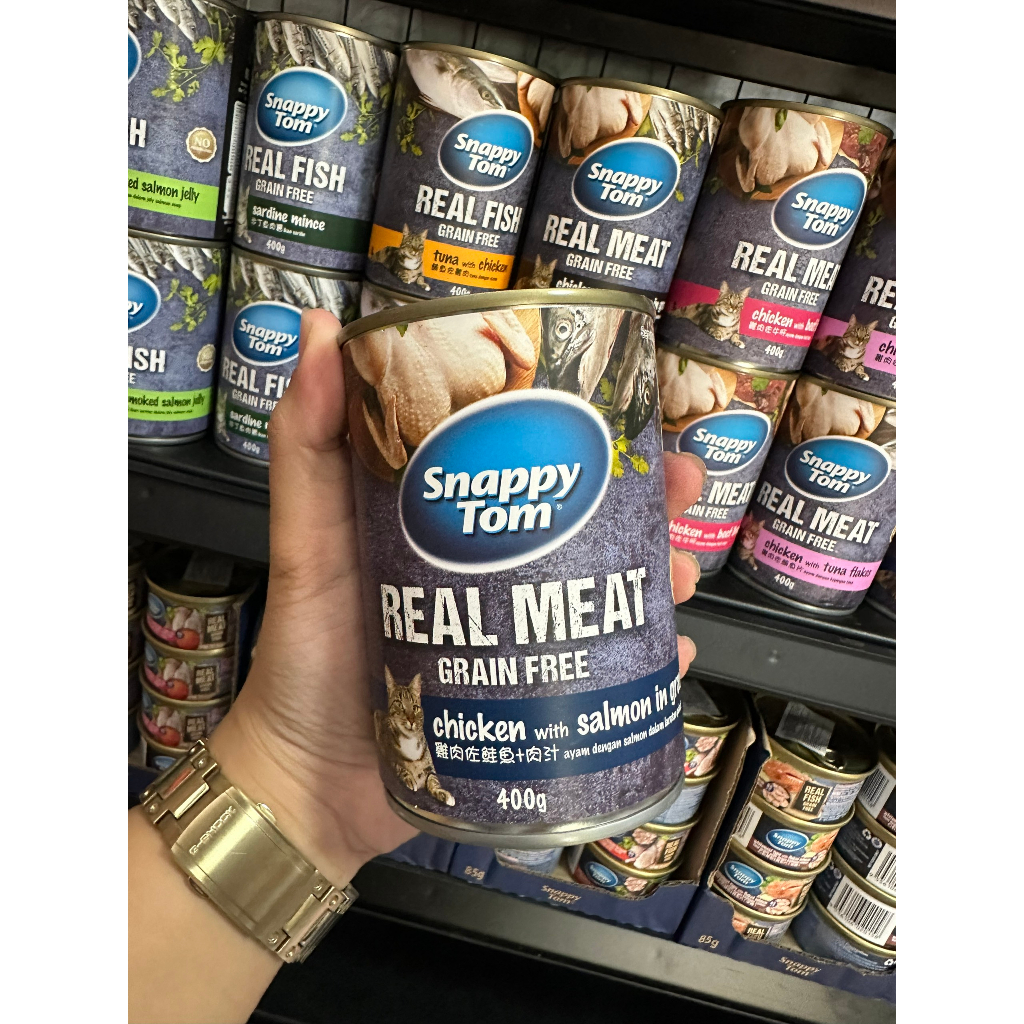 Pate SNAPPY TOM Lon 400g Real Fish & Real Meat Cho Mèo - CÁ NGUYÊN CON | Cá Trích | Thạch Cá Hồi ...