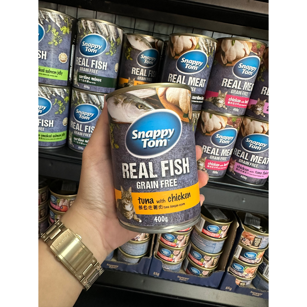 Pate SNAPPY TOM Lon 400g Real Fish & Real Meat Cho Mèo - CÁ NGUYÊN CON | Cá Trích | Thạch Cá Hồi ...