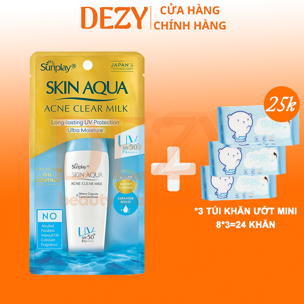 Kem Chống Nắng Skin Aqua Nắp Xanh Cho DA MỤN Acne Clear White - Kcn ...