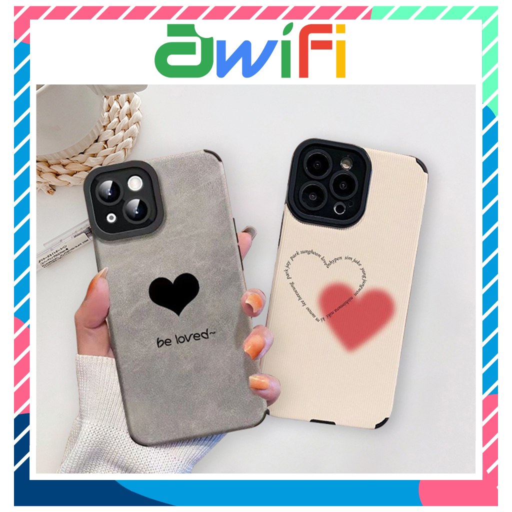 Ốp lưng iphone da in hoạ tiết tim be loved 6/6s/6plus/7plus/8plus/x/xs/xsmax/11/12/13/14/pro/max ...
