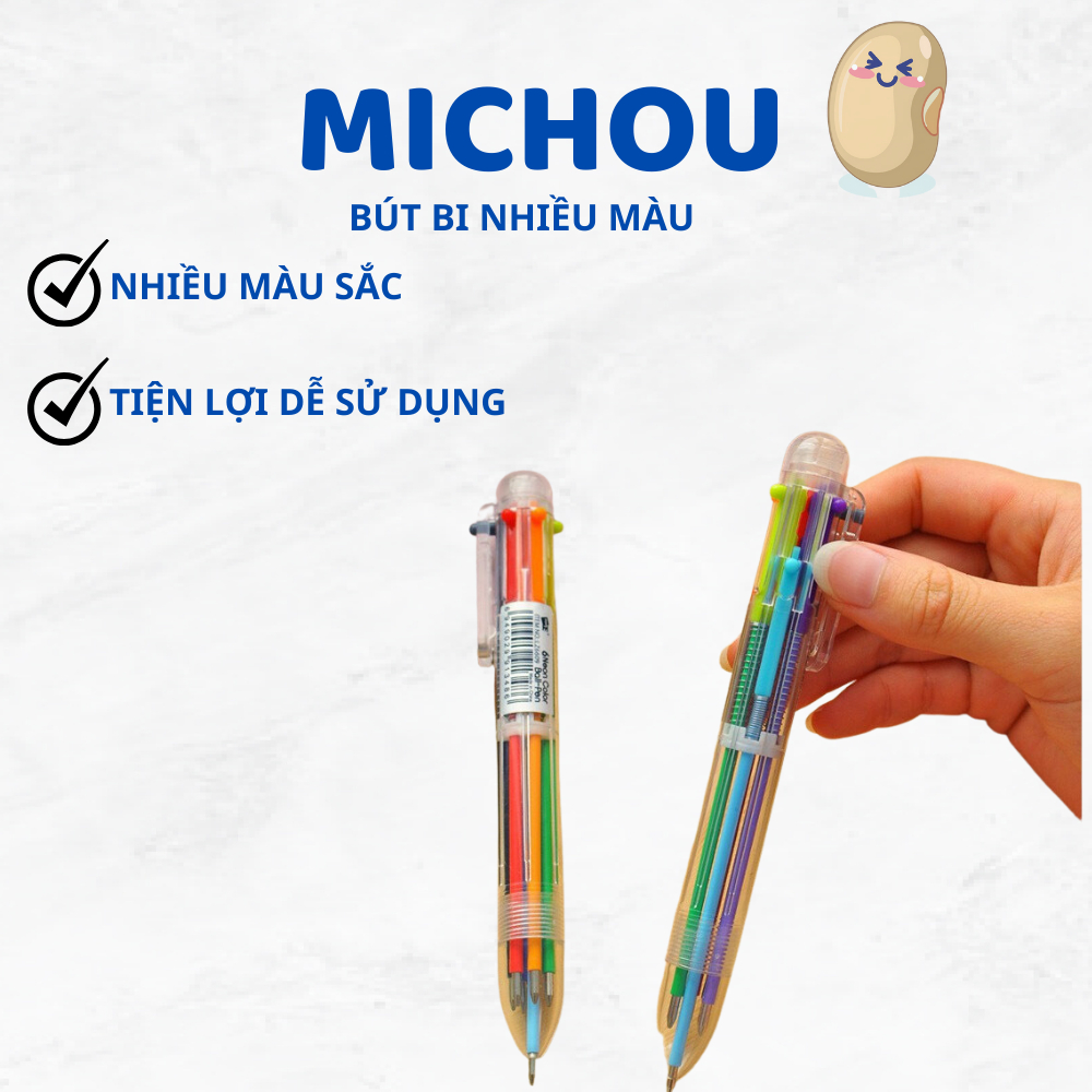 Bút bi 6 ngòi 6 màu ngòi viết 0.7mm tiện dụng cho học sinh, sinh viên ...