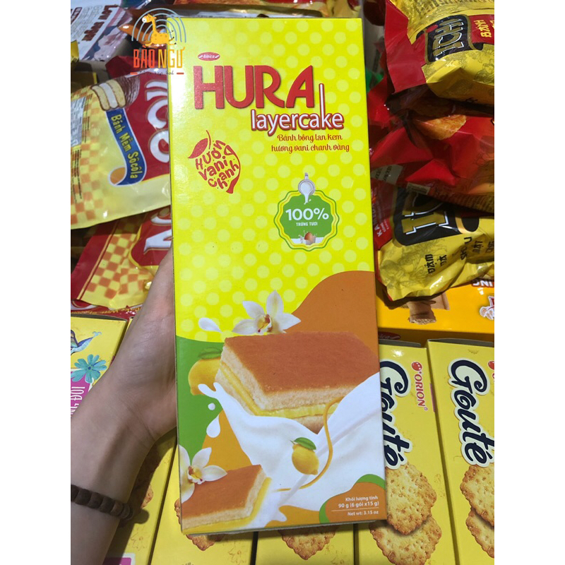 Bánhg bông lan HURA Layercake hương vani chanh 15g/ Tạp hoá bé bào ngư | Shopee Việt Nam