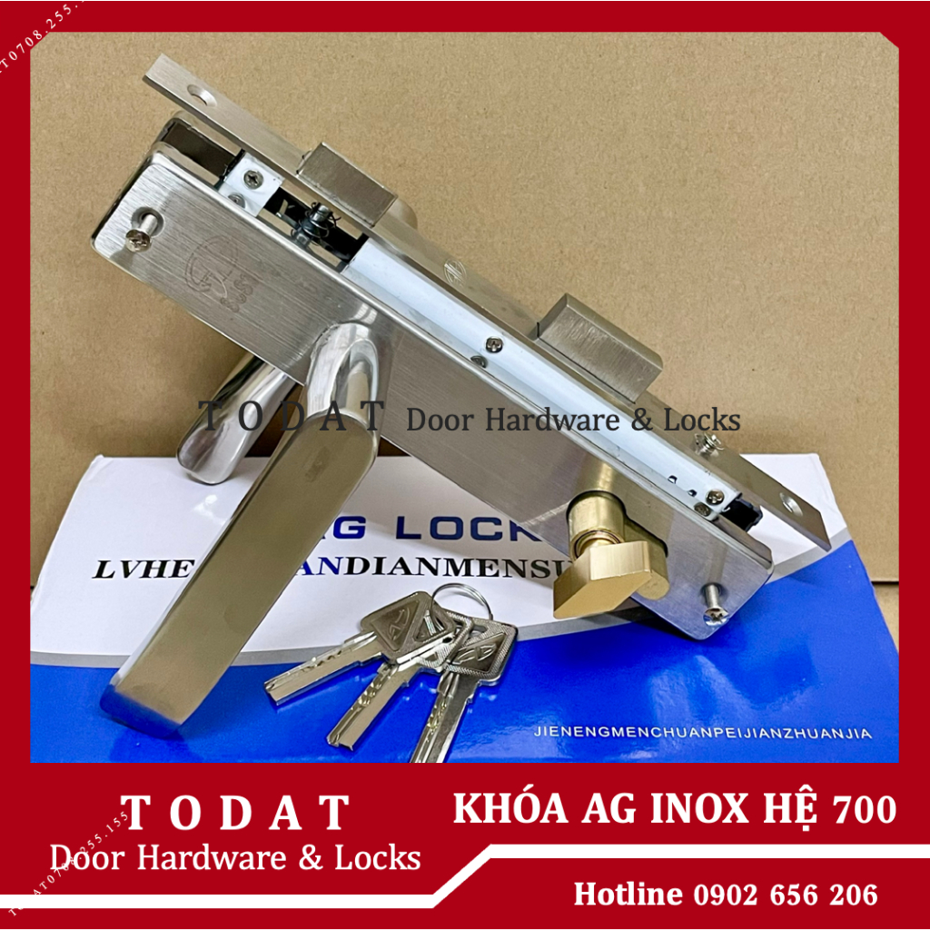 Khoá Tay Gạt AG inox - AG Stainless Steel Handle Door Lock Set | Shopee ...