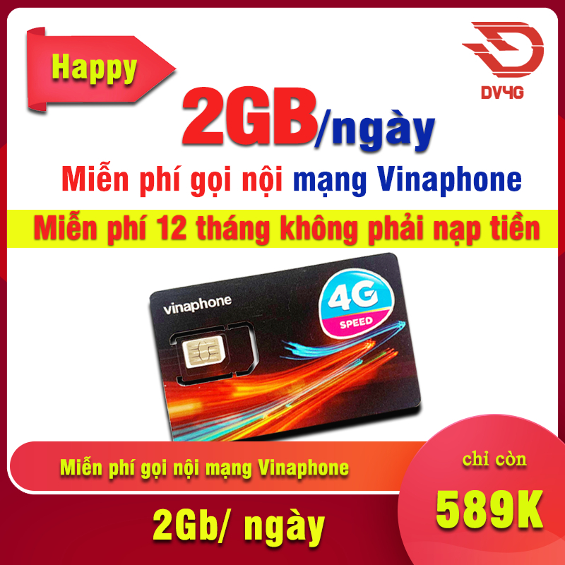 Sim 4G Vinaphone- Mobifone Big50y -Thaga60 -TD49 -Happy -D500 -U1500, không giới hạn dung lượng ...