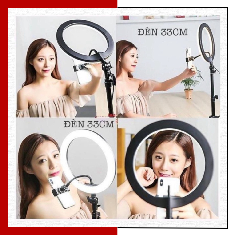 Đèn Livestream Size 26cm, 30cm , 33cm Kèm Kẹp Điện Thoại - Chân Đèn 2m1 ...