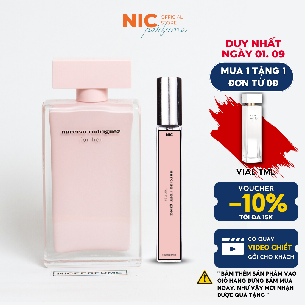 10ml Nar Rodriguez For Her | Nước hoa nữ nar hồng nhạt | Shopee Việt Nam