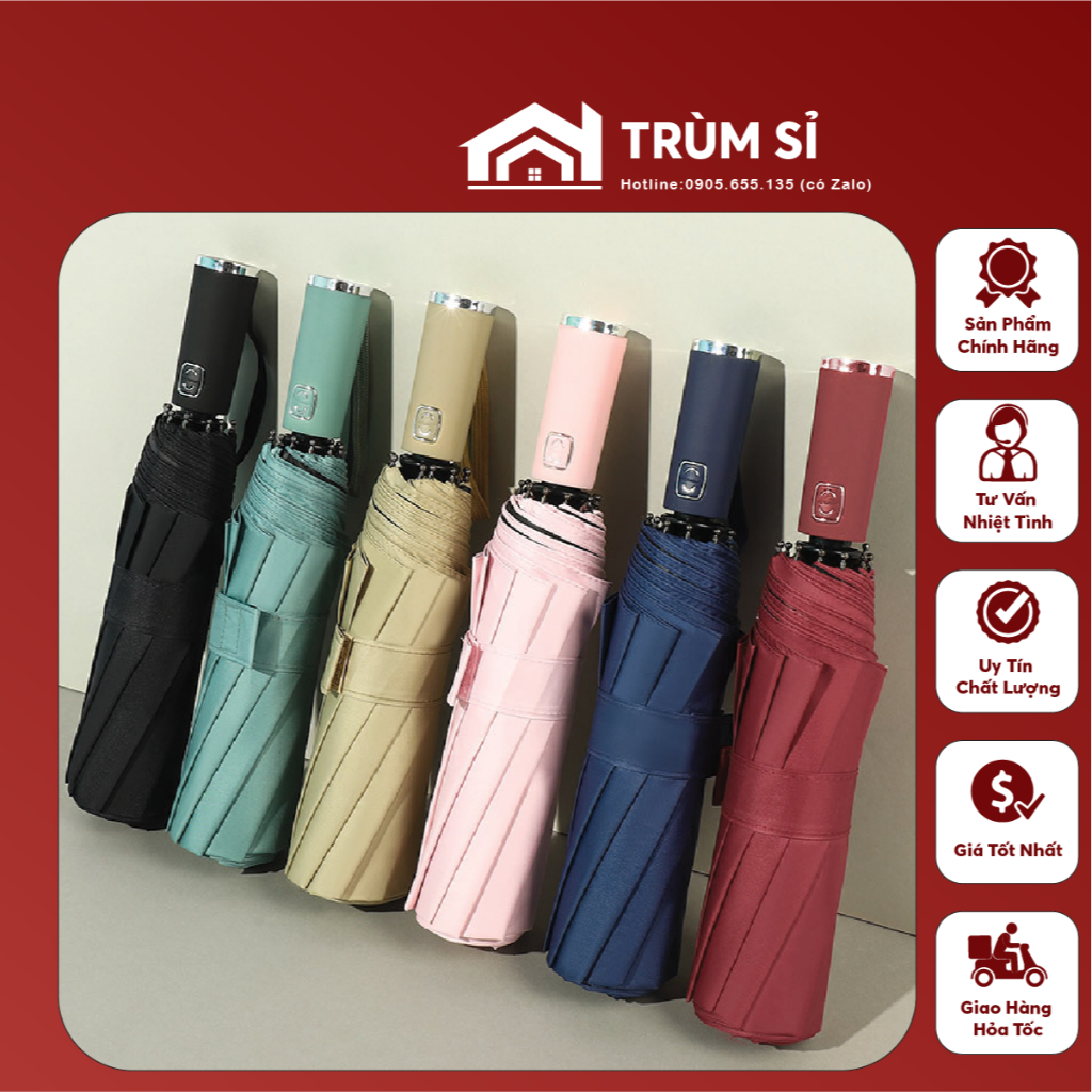 Ô che mưa che nắng tự động bật mở gấp gọn chống UV | Shopee Việt Nam