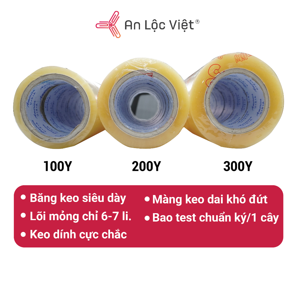 [GIÁ SỐC] Băng Keo, Băng Dính Trong/Đục 4,8cm - 300Y(2,3kg/cây)- 200Y (1,8kg/cây)-100Y (1,2kg ...