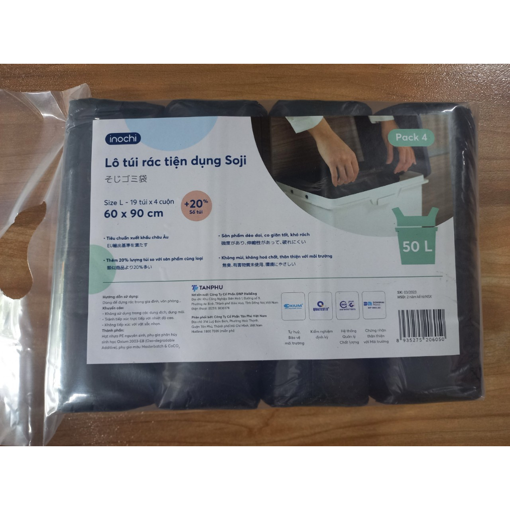 Lô 4 cuộn túi rác Inochi tiện dụng 10L 25L 50L | Shopee Việt Nam