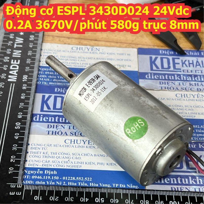 Động cơ E-0938-SAA ESPL 3430D024 24Vdc 0.2A 3670V/phút 580g trục 8mm kde2512 | Shopee Việt Nam