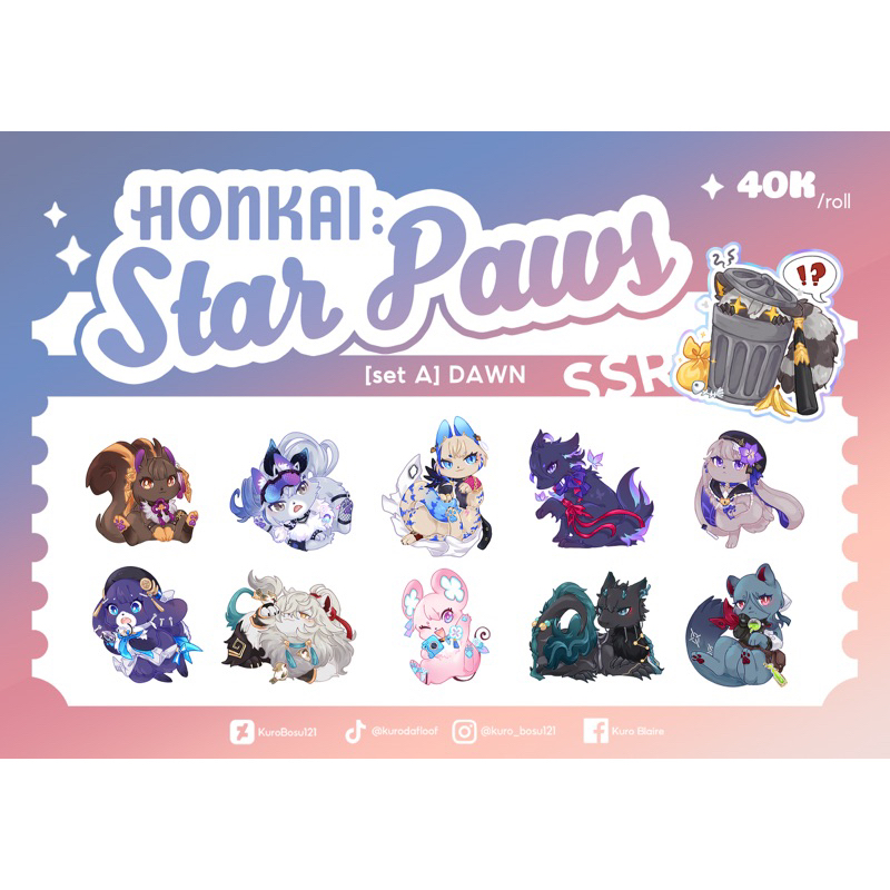 [GACHA - ROLL 5 TẶNG 1] Standee Mini 4-5cm - Honkai Star Paws - Honkai ...