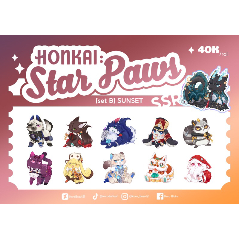 [GACHA - ROLL 5 TẶNG 1] Standee Mini 4-5cm - Honkai Star Paws - Honkai ...