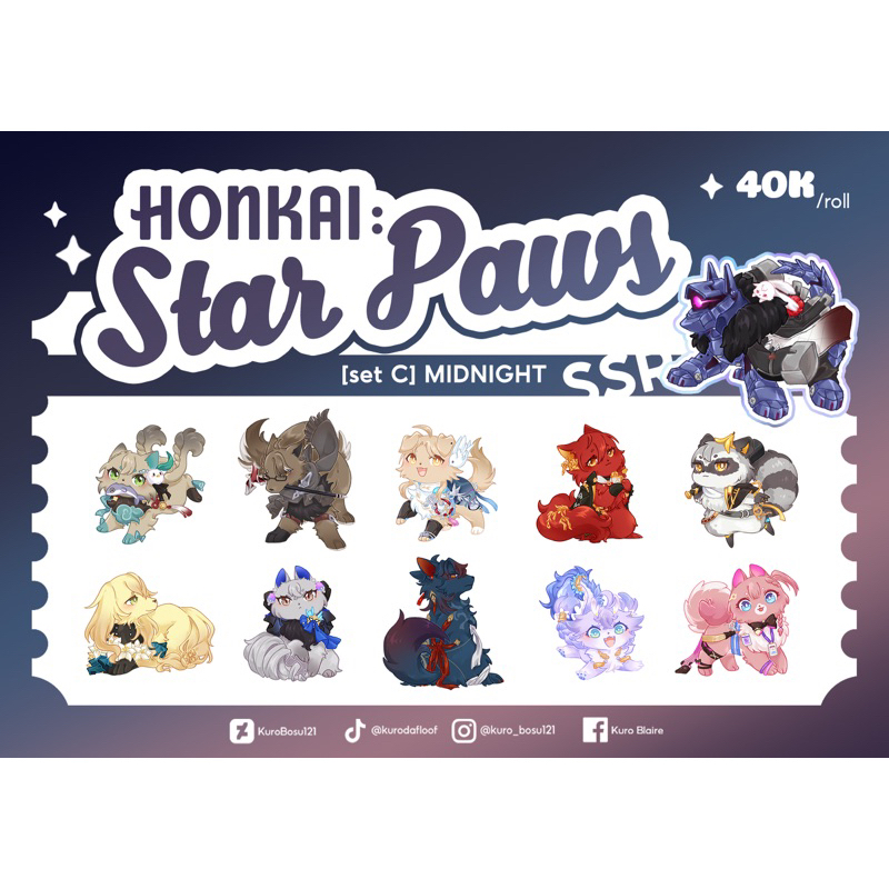 [GACHA - ROLL 5 TẶNG 1] Standee Mini 4-5cm - Honkai Star Paws - Honkai ...