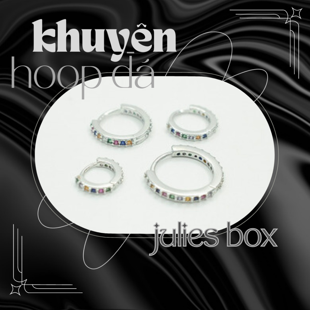 [1 CHIẾC] [BẤM] Khuyên Tai Tròn Hoop Tròn ĐÁ NHIỀU MÀU Unisex Không Gỉ ...
