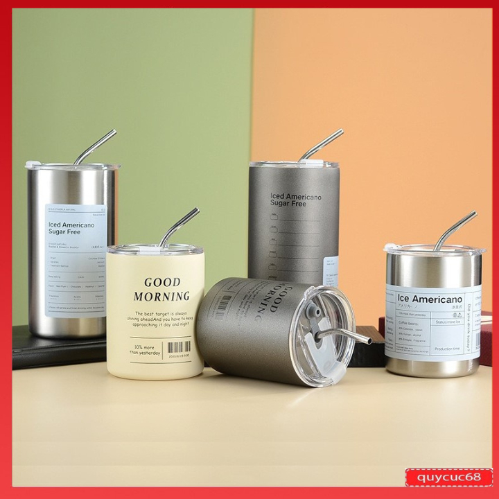 Ly Giữ Nhiệt Ice Americano Inox 304, Đúc Liền Khối Cao Cấp 350ml & 600ml Tặng Kèm Ống Hút Inox ...