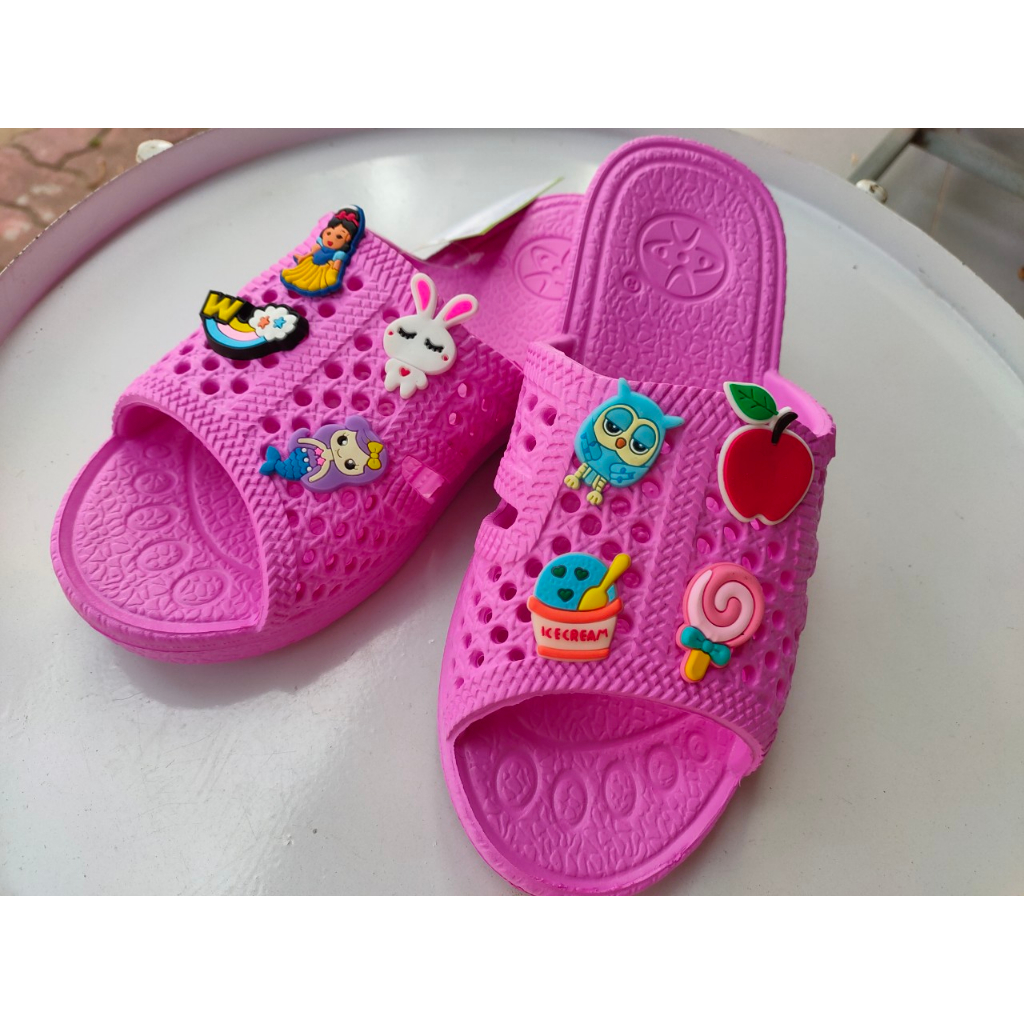 Dép tổ ong VAC siêu nhẹ màu HỒNG kèm Sticker cho nam nữ from rộng siêu ...