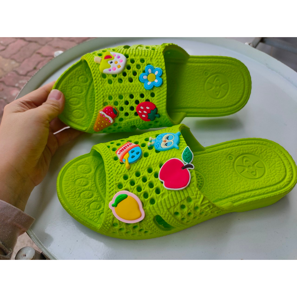 Dép tổ ong VAC siêu nhẹ màu XANH CHUỐI kèm Sticker cho nam nữ from rộng ...