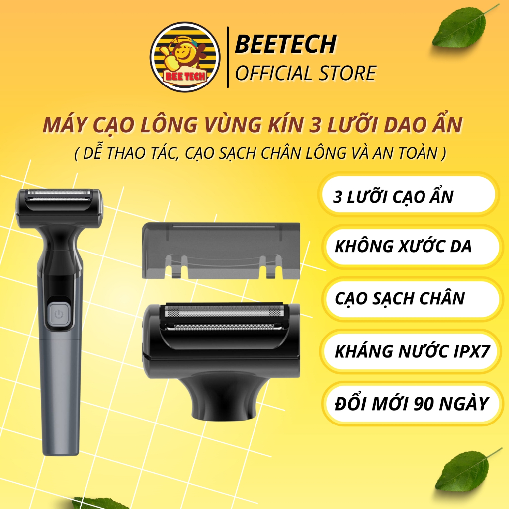 Máy Cạo Lông Vùng Kín BEETECH - Công Nghệ Thiết Kế Đặc Biệt 3 Lưỡi Dao An Toàn Tuyệt Đối Với ...