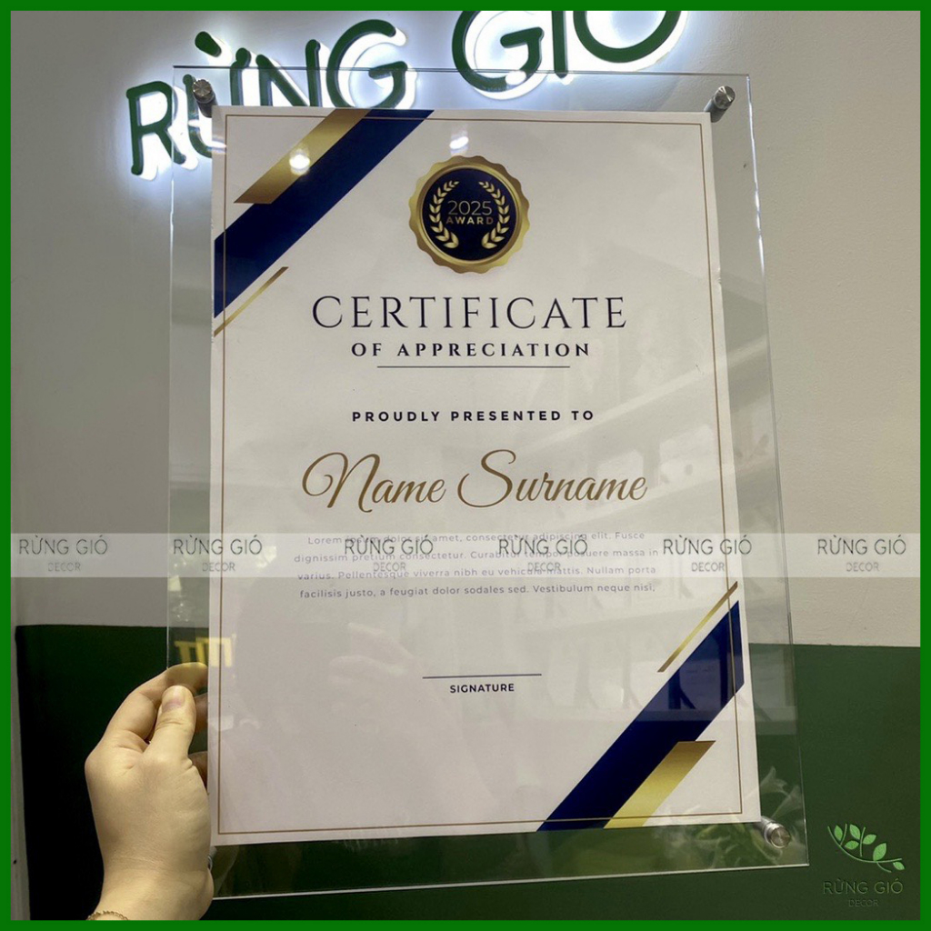 KHUNG A3 MIKA ACRYLIC TREO TƯỜNG hoặc ĐỂ BÀN chân inox, để vừa ảnh cỡ ...