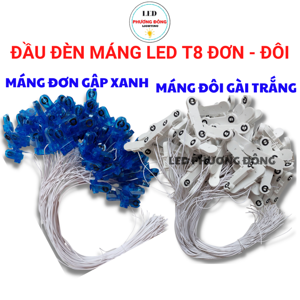 1 Cặp Đầu Máng Đèn LED T7 Đơn, Đôi có dây, Nhựa PC Chống Cháy | Shopee ...