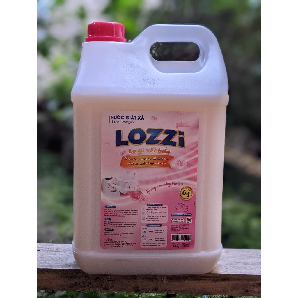 Nước giặt Lozzi Hồng Pink nước hoa Paris 9.3kg(siêu thơm không cần dùng ...