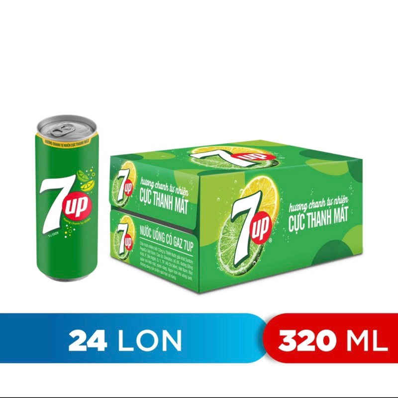Thùng 24 Lon Nước Ngọt Có Ga 7Up | Shopee Việt Nam