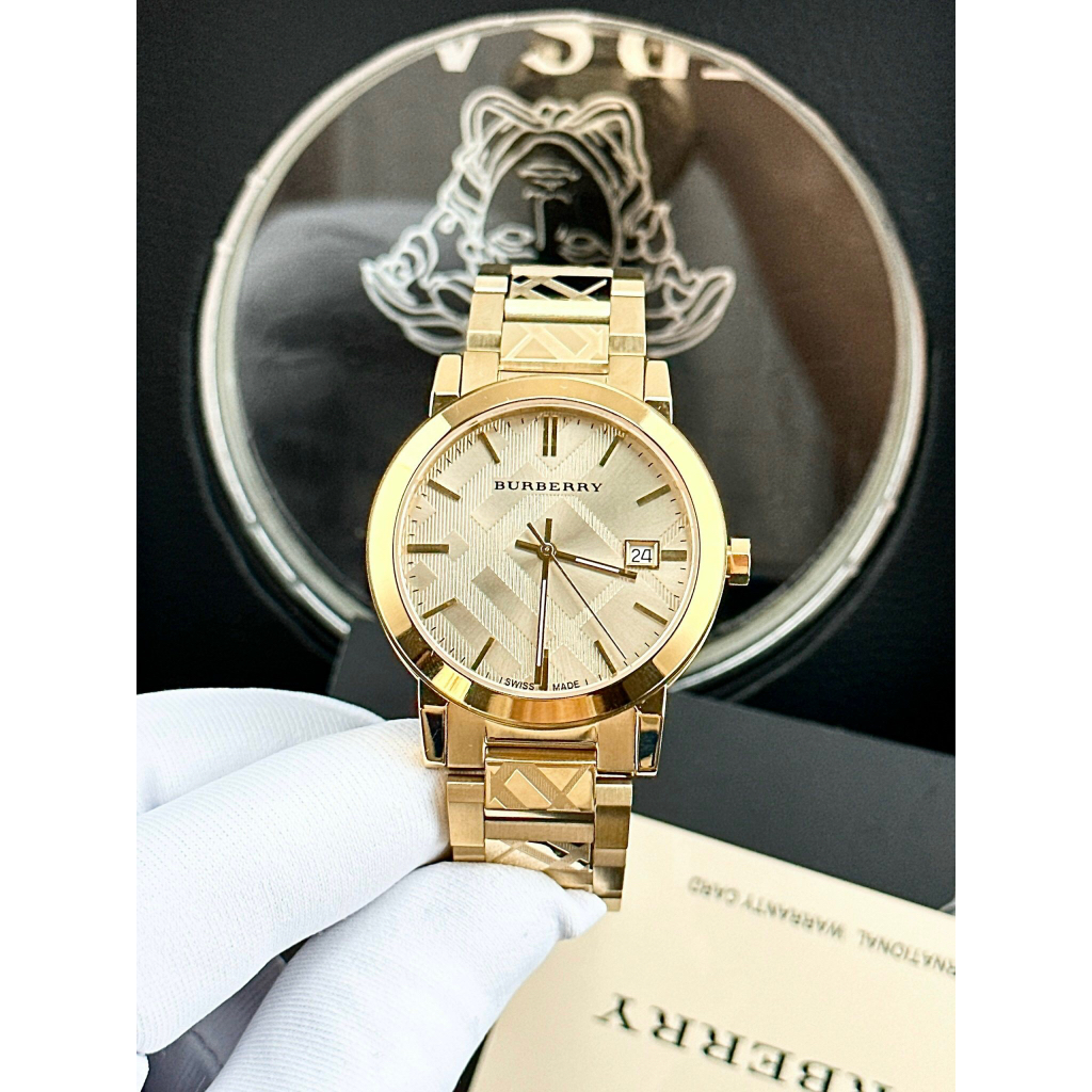 Đồng hồ nam BURB€RRY BU9038 Swiss Gold Ion Plated Stainless Steel ...