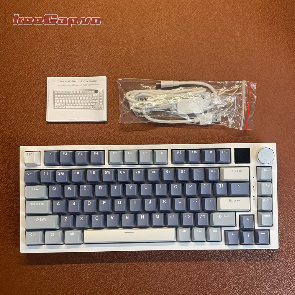 [KEECAP] Bàn phím cơ Weikav K75 Sea salt (3 mode – có màn hình – K ...