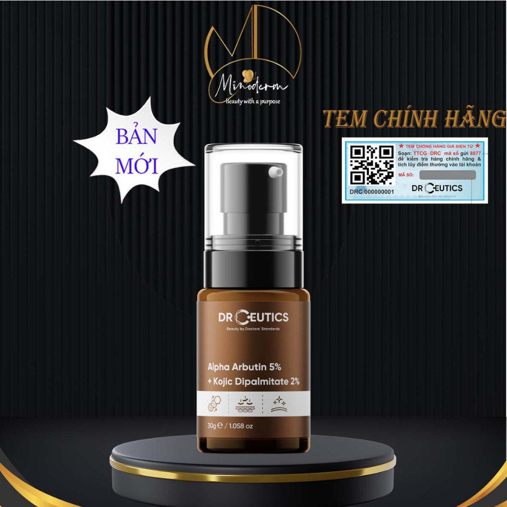 Serum Drceutics Alpha arbutin 5% + Kojic dipalmitate 2% tinh chất giảm thâm, nám, tàn nhang 30ml ...