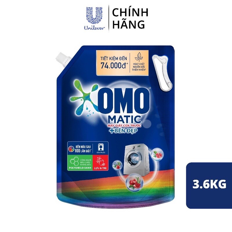 Nước giặt OMO Matic chuyên dụng Cửa Trước 3.6kg (bao bì thay đổi theo từng đợt sản xuất ...