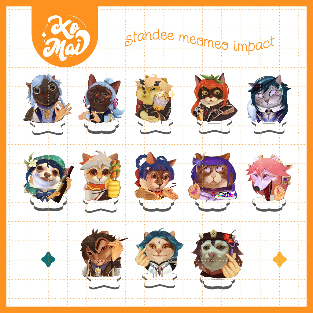 Xomai | [ GACHA ] Standee meomeo GENSHIN IMPACT ngộ nghĩnh ⭐ | Shopee ...
