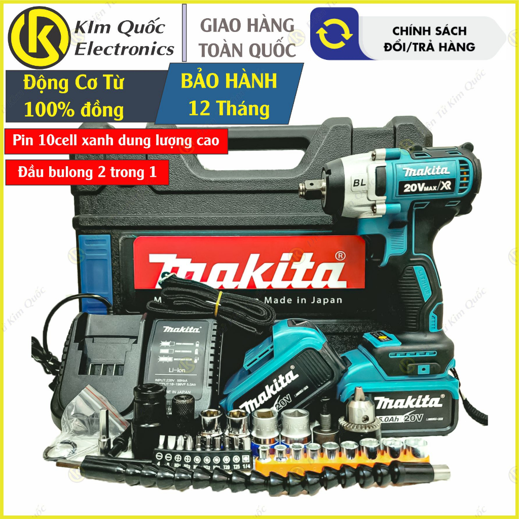 Máy siết bulong makita DF331 20v 10cell xanh dung lượng cao - động cơ không chổi than, 3 đèn led ...