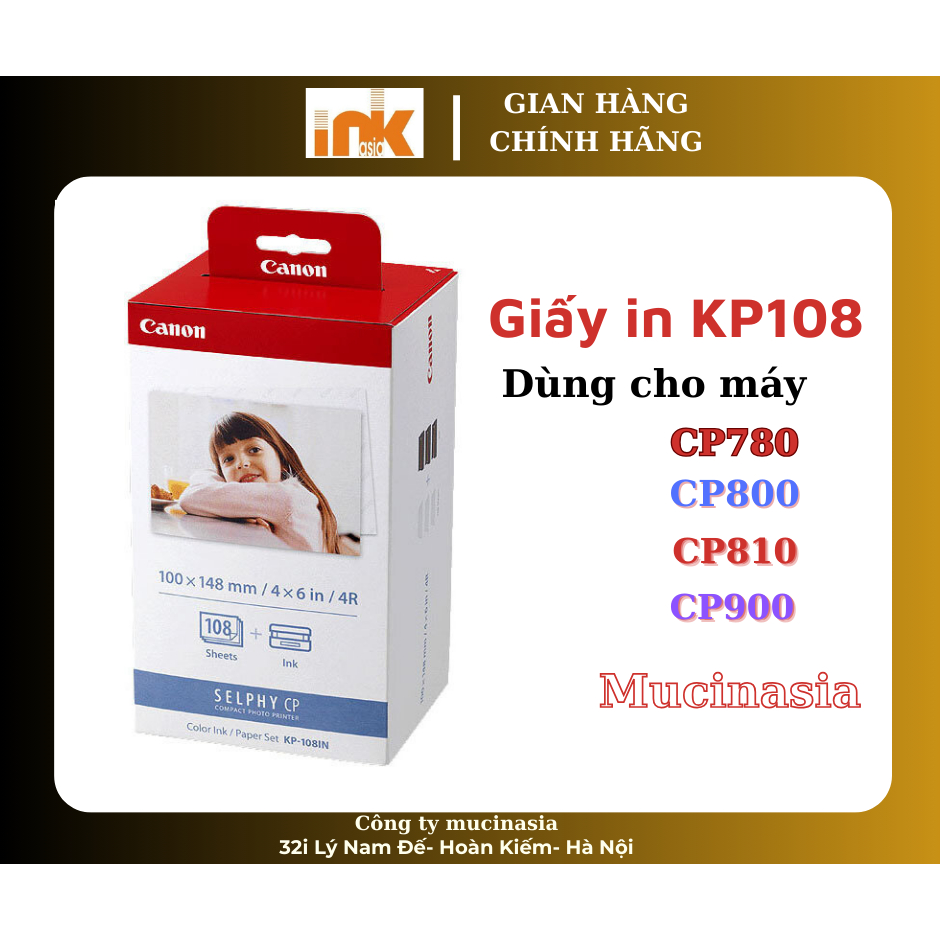 COMBO 5 HỘP GIẤY IN ẢNH KP108 KÈM MỰC dùng cho máy in Canon Selphy ...