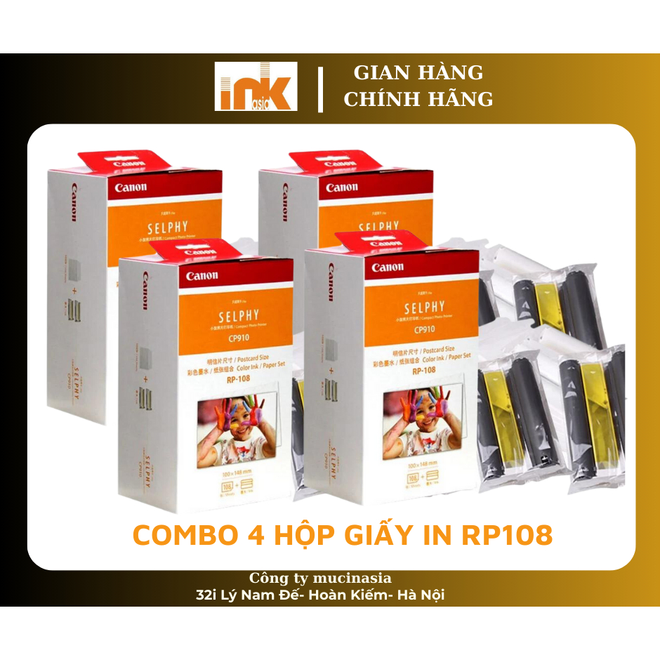 COMBO 4 HỘP Giấy In Nhiệt Canon RP108 Dùng Cho Máy CP1300 - Chuyên in ...