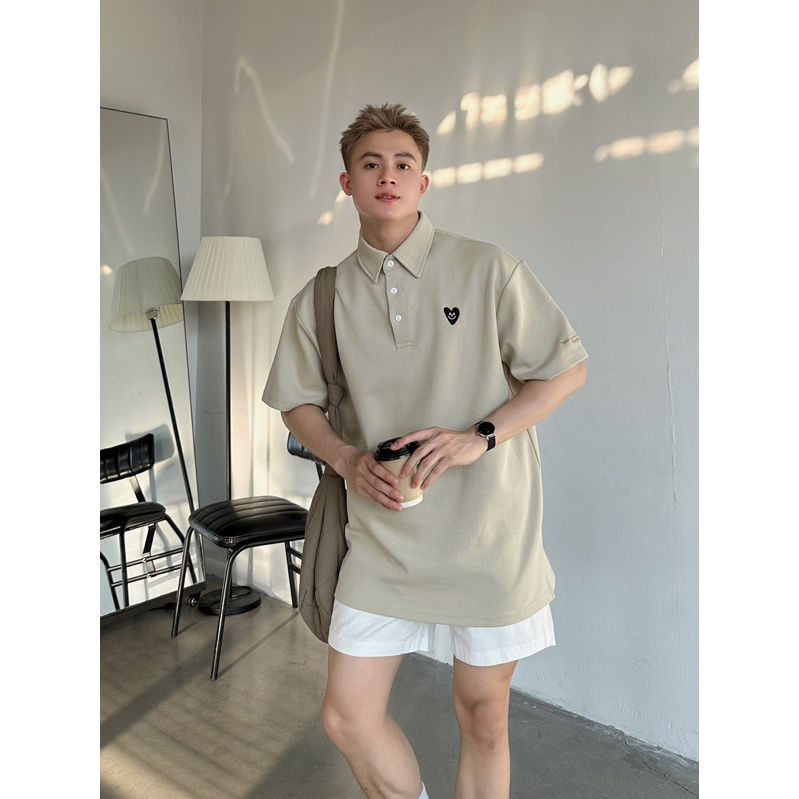 HAPPY HEART POLO (desing by ruych) | Shopee Việt Nam